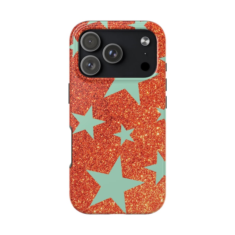 Orange Glitter Stars iPhone Case: Trendy Sparkle Cover - Etsy