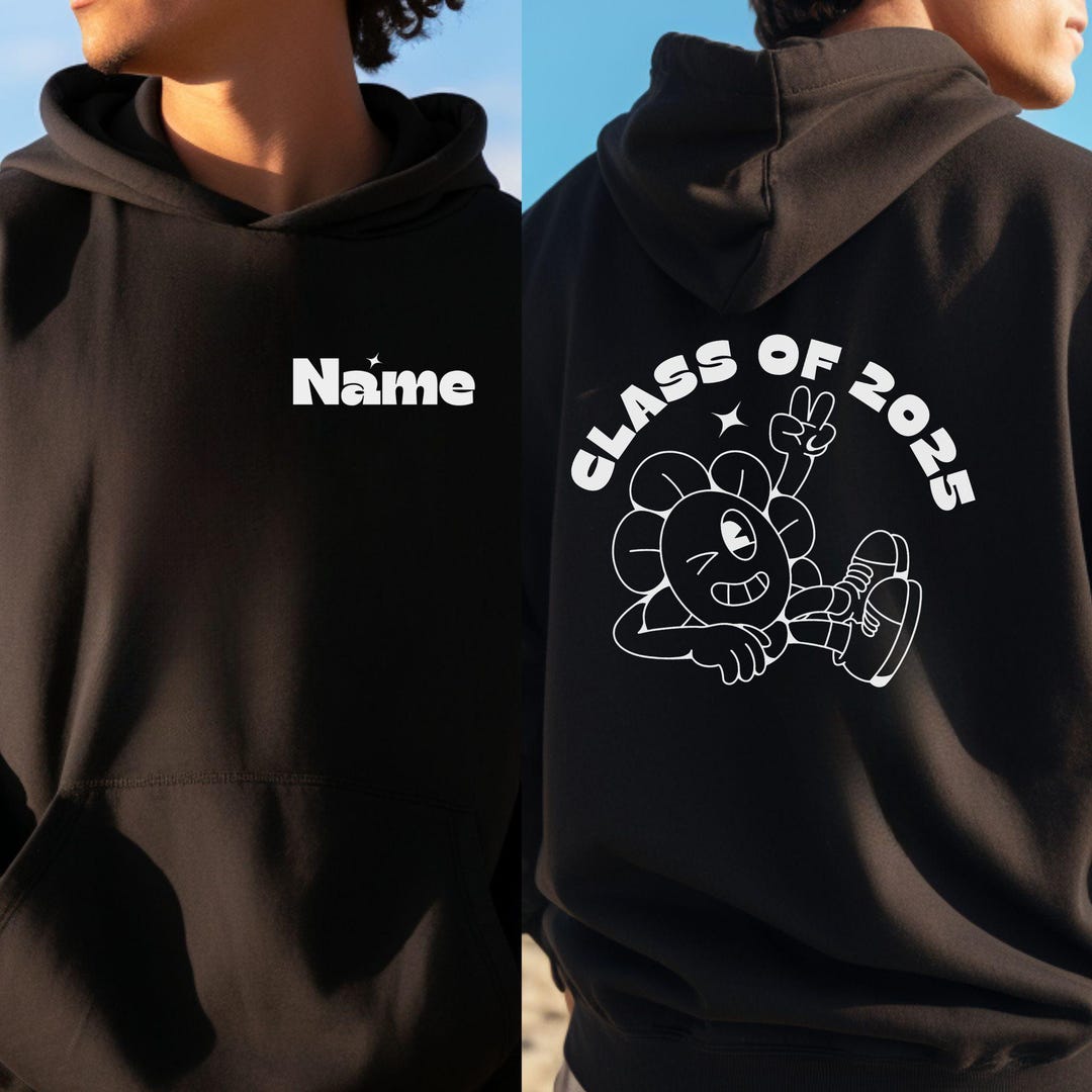 Custom Name Retro Graduation Hoodie. Senior Year Personalized Hoodies ...