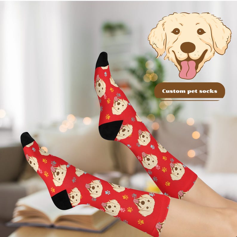 Personalized Dog Face Socks Custom Photo Socks With Cute Funny Designs ...