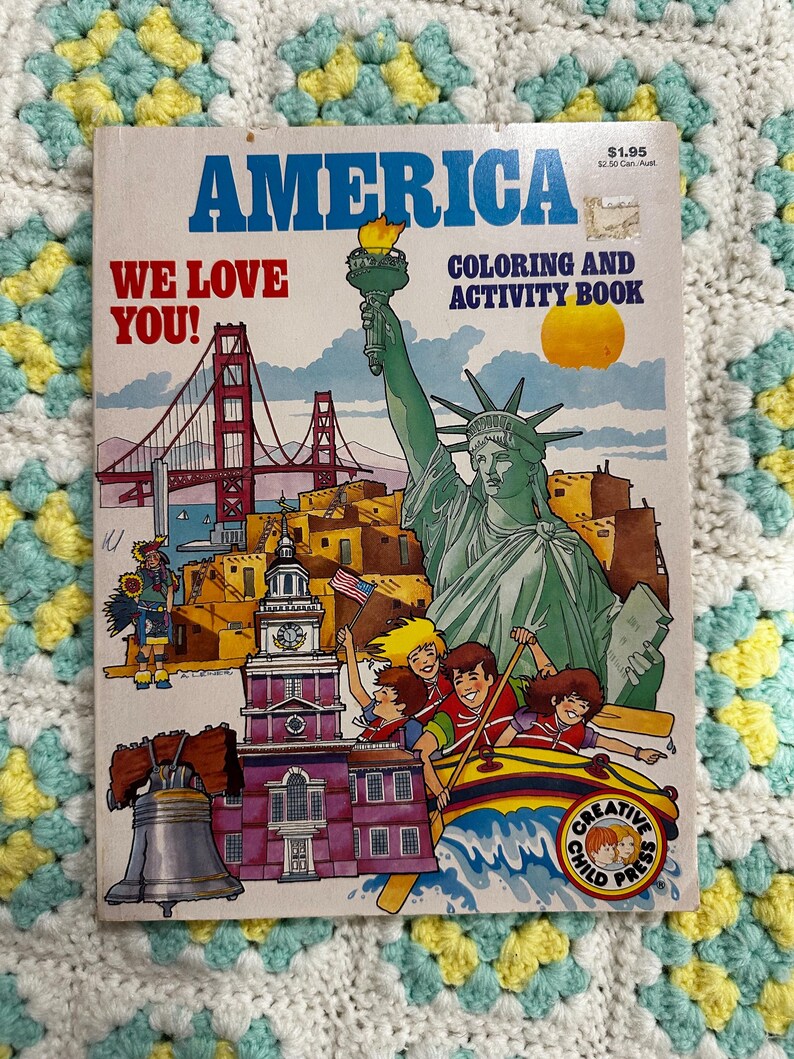 Vintage America We Love You Coloring Book Activity Booklet Creative ...