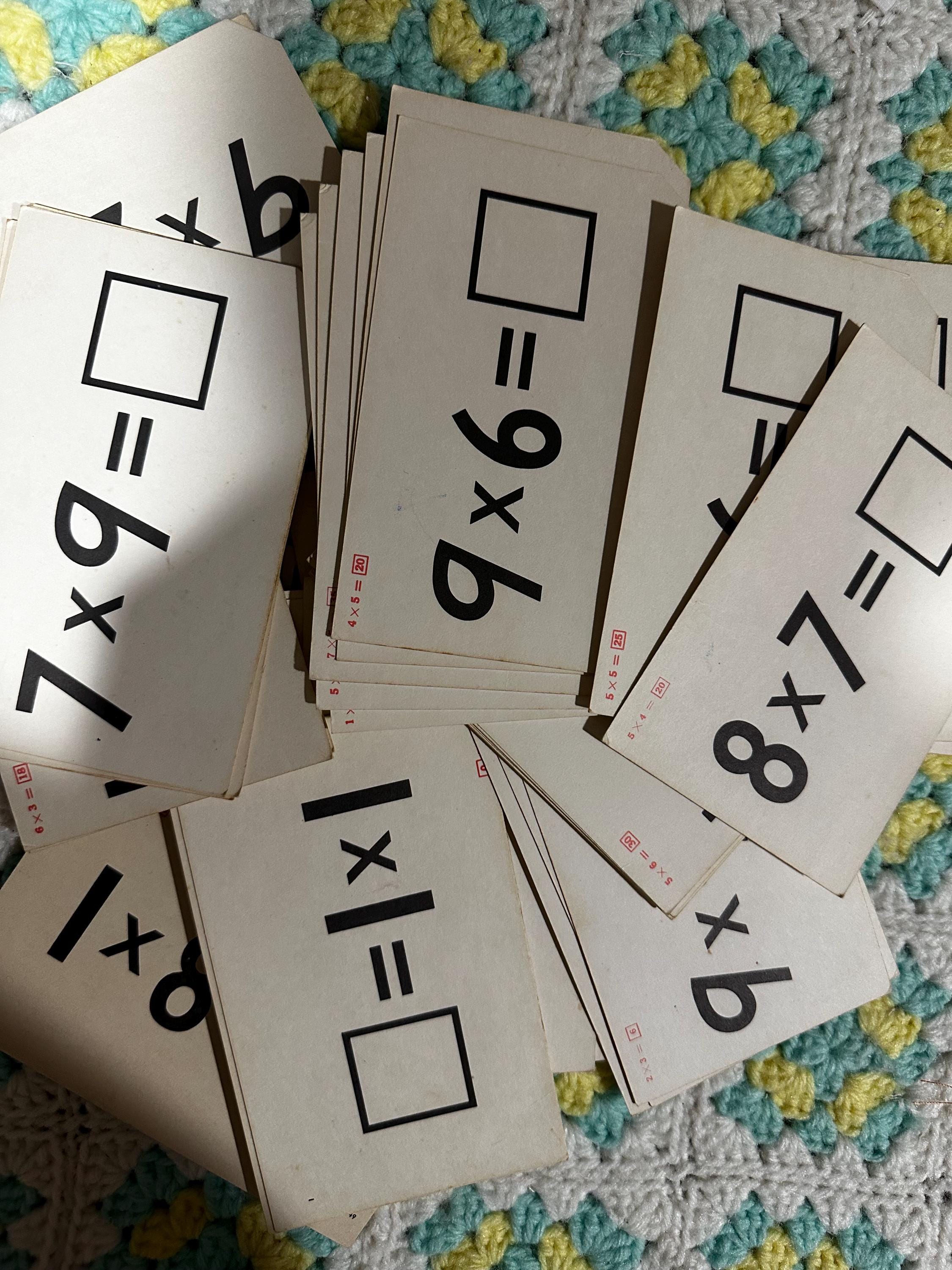 Large Vintage Flash Card Multiplication Cards - Etsy