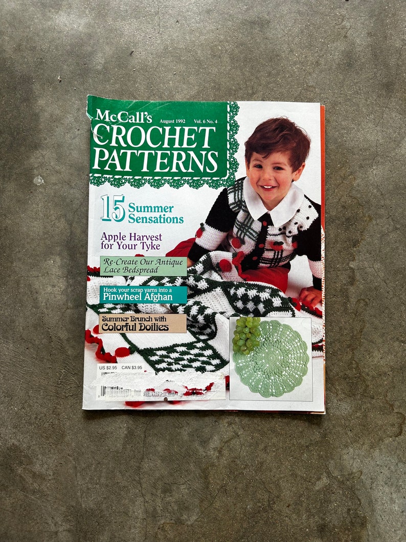 Mccall's Crochet Patterns Magazine, Vintage Magazine, Junk Journal ...