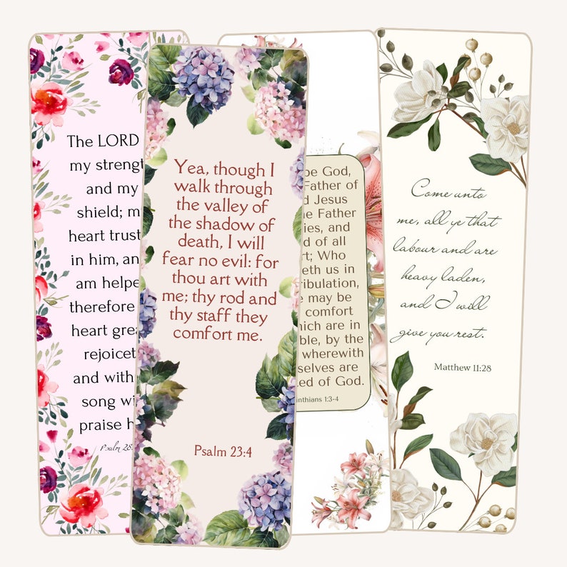 KJV Bible Verse Bookmarks - Etsy