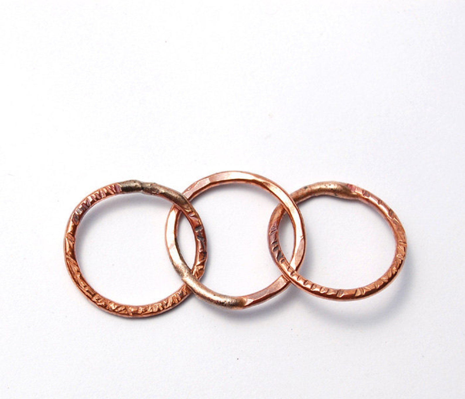 Linked Rings / Handmade Copper Links/ Made When Ordered - Etsy