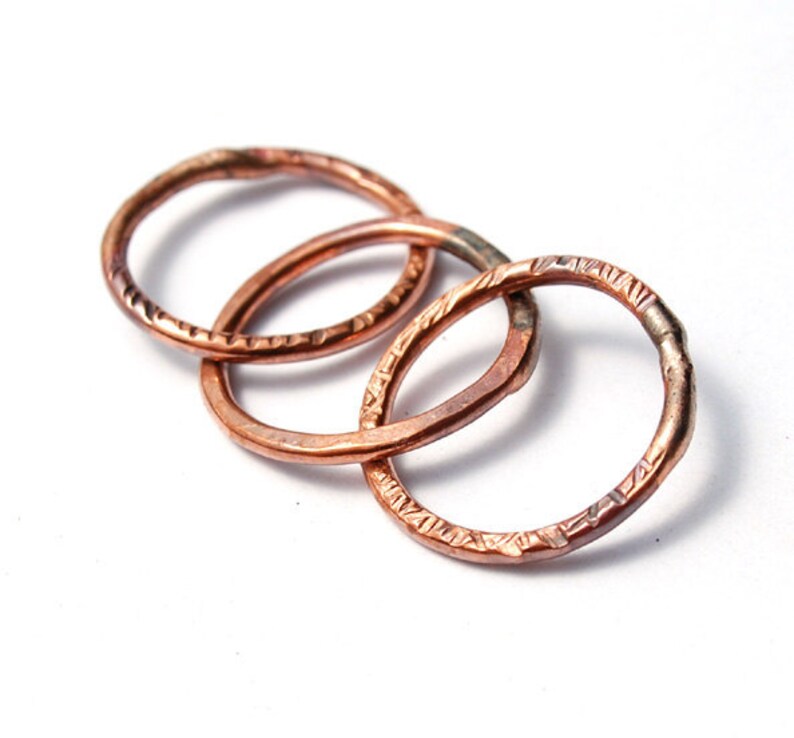 Linked Rings / Handmade Copper Links/ Made When Ordered - Etsy