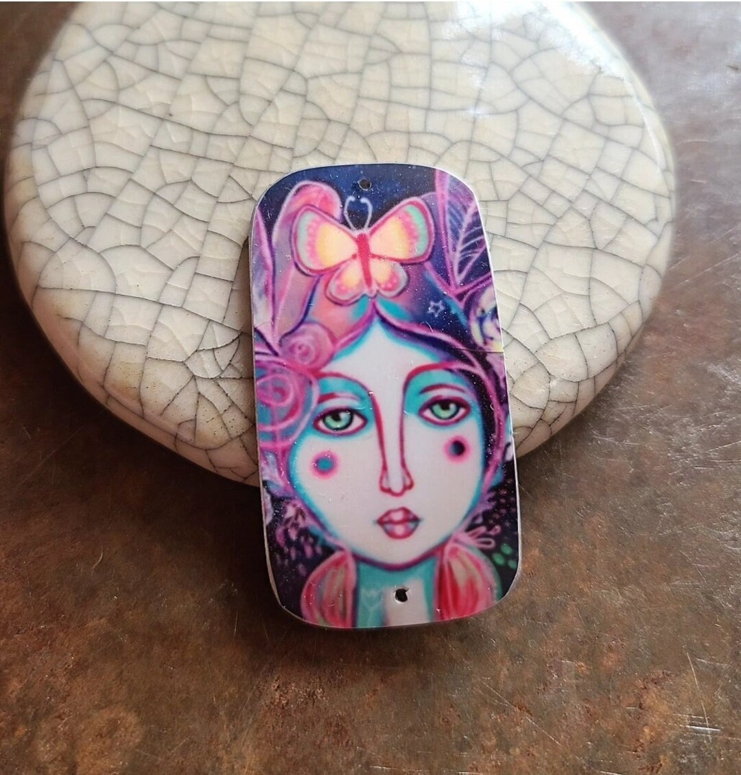 Feather Queen / Original Art Curved Bracelet Bar - Etsy