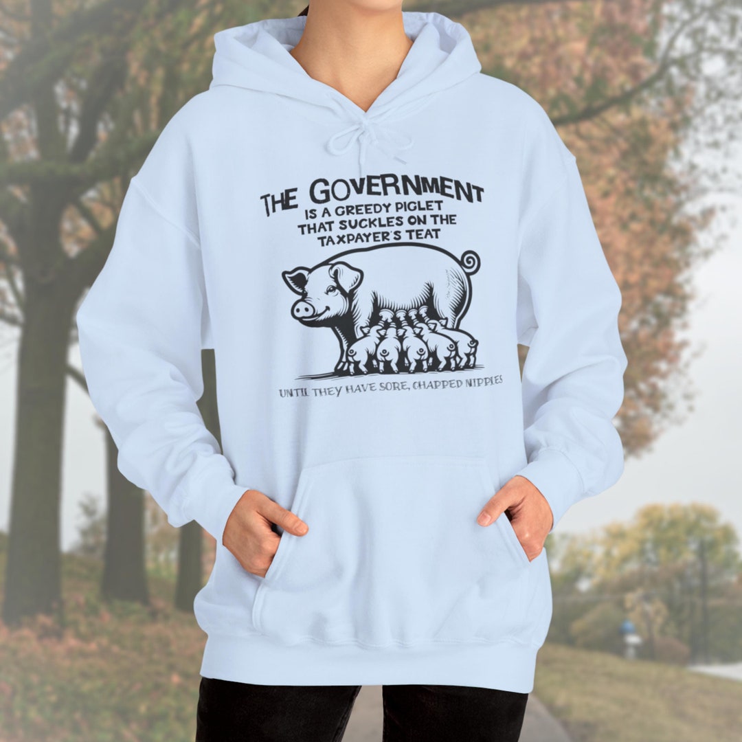 Funny Political Cartoon Pullover Hoodie, Corrupt Tax System Hooded Sweatshirt, Government Humor ...