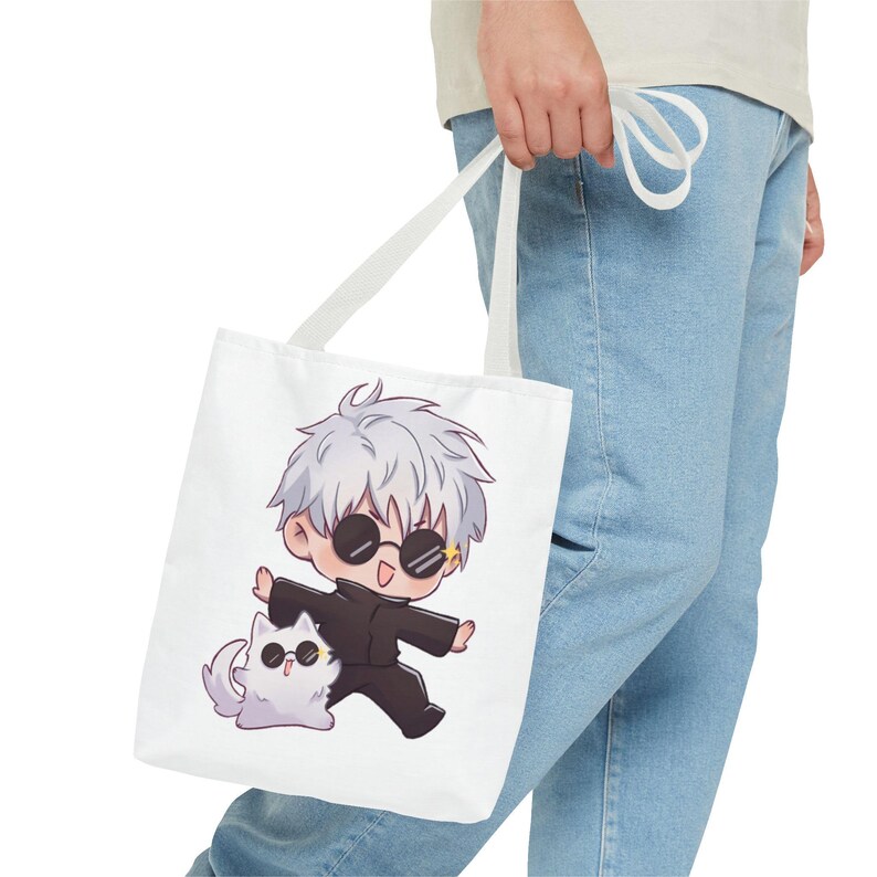 Chibi Gojo Satoru Tote Bag, Gojo Satoru Tote Bag, Gift for Anime Lovers ...