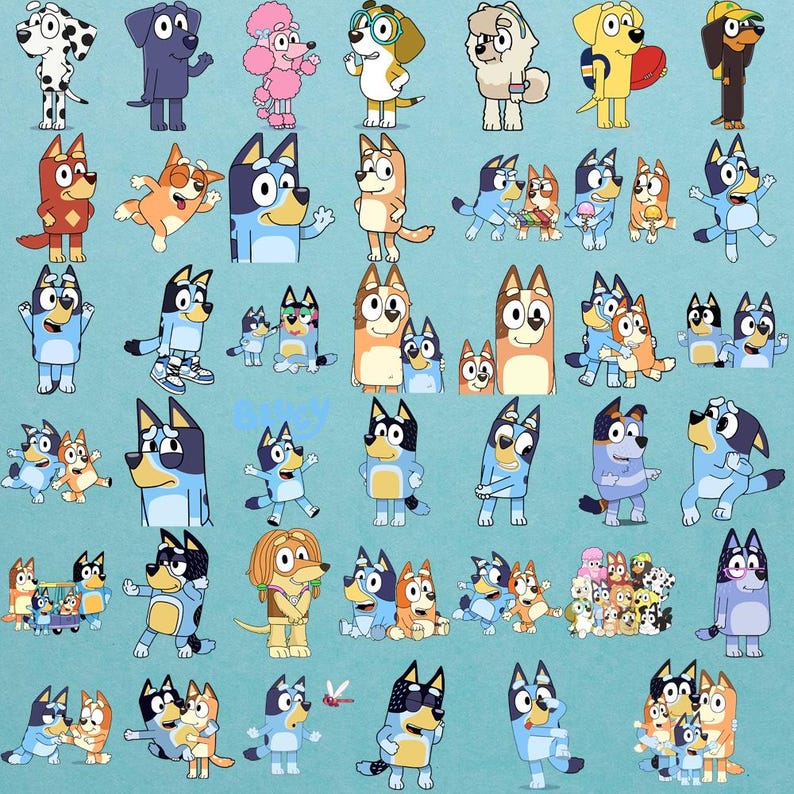 Bluey Dog Svg Bundle, Blue Dog Family, Blue Dog Birthday Png, Blue Dog ...