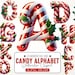 Christmas Alphabet PNG | Candy Cane Holiday Letters Clipart | Festive ...