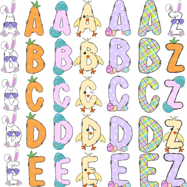Easter Alphabet - Etsy