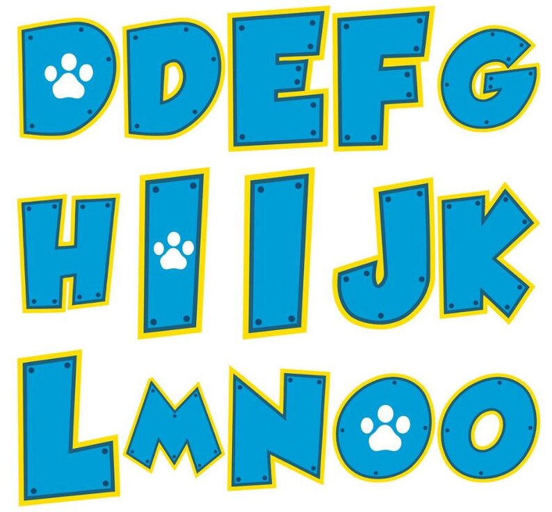 Paw Print Doodle Font SVG: Puppy Rescue Alphabet, Numbers (digital ...
