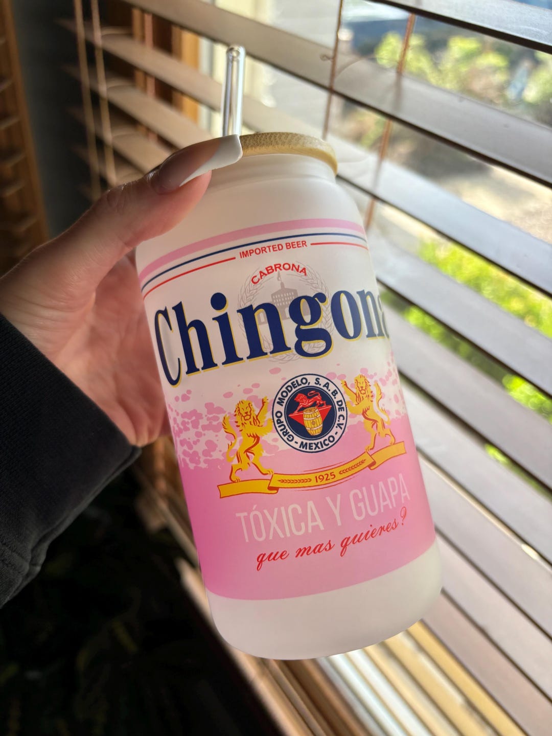 Handmade Pink Beer Can Glass - Etsy
