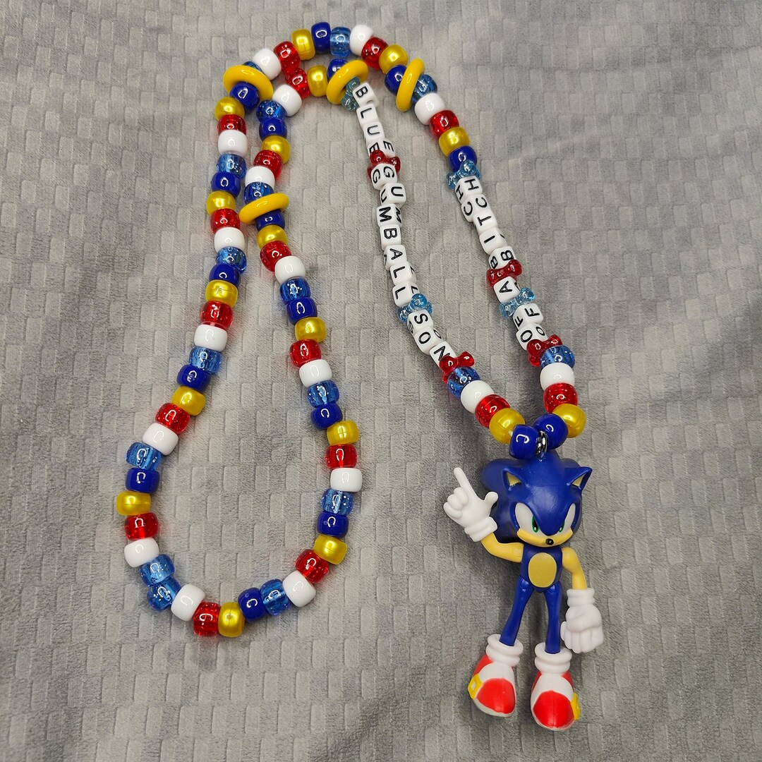 Sonic the Hedgehog Kandi Necklace - Etsy UK