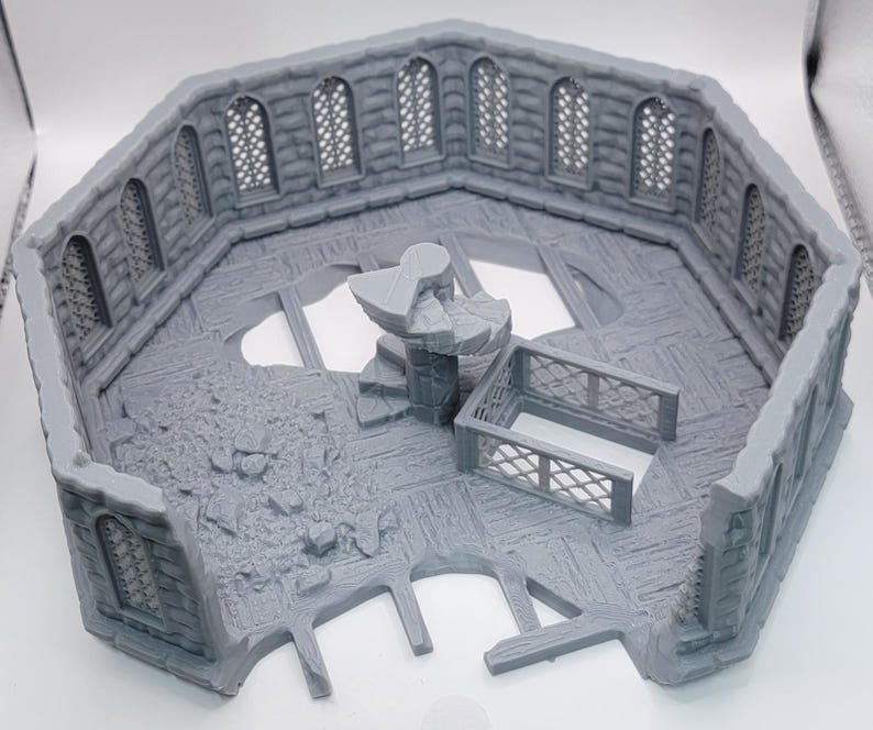 Battle Damaged Wizard Tower 6 Level Modular 3D Printed Terrain D&D ...