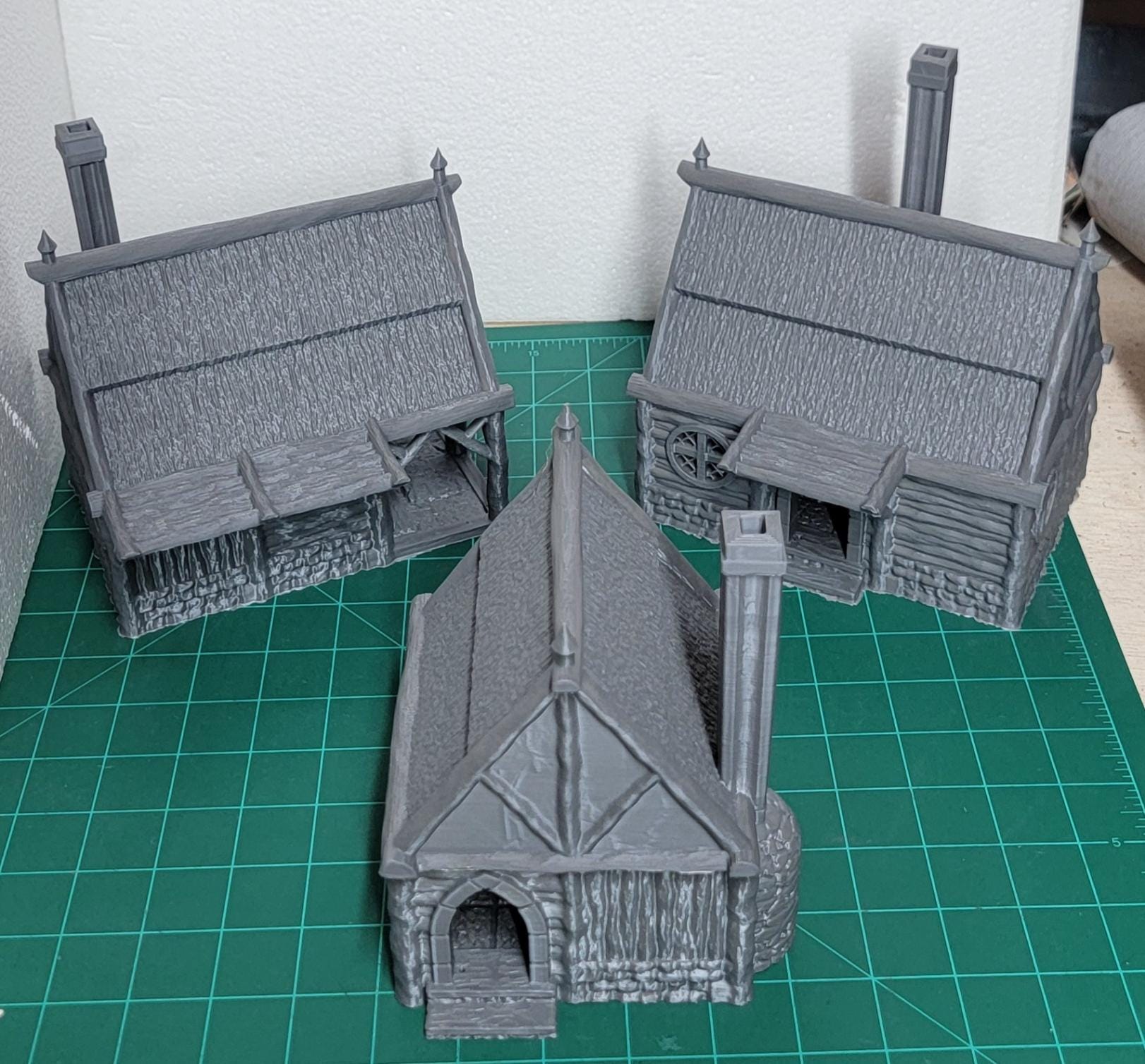 Medieval Peasant Houses Set of 3 3D Printed Terrain D&D Pathfinder ...