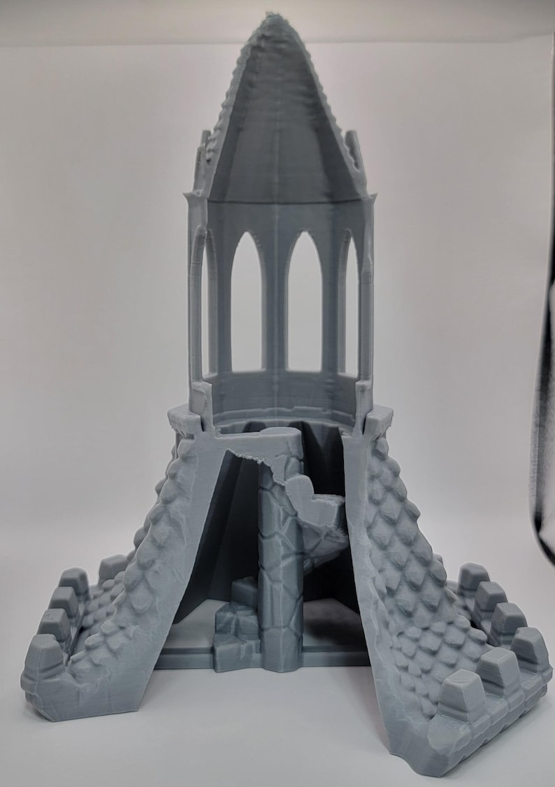 Battle Damaged Wizard Tower 6 Level Modular 3D Printed Terrain D&D ...