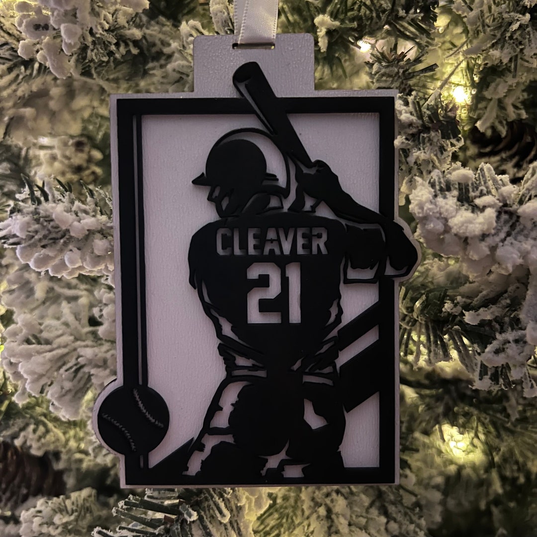 Personalized Baseball Player Christmas Ornament - Etsy