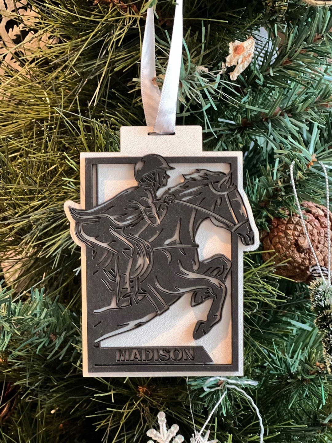 Personalized Equestrian / Horse Back Rider Christmas Ornament - Etsy