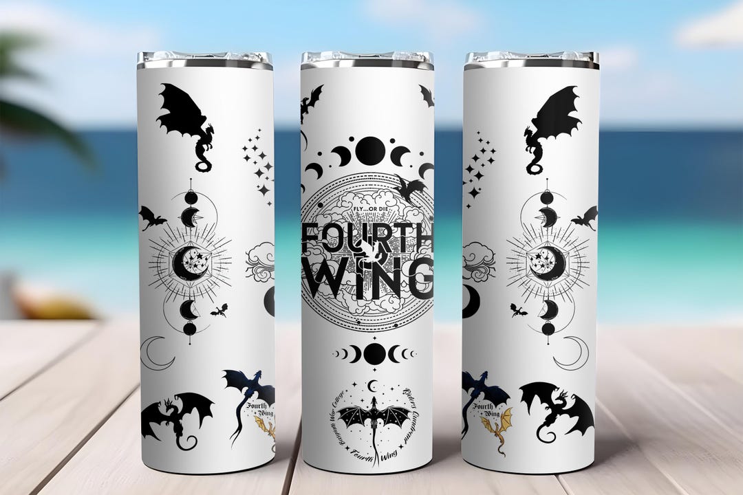 20 Oz Fourth Wing Transparent Design | Sublimation | Dragons PNG | Book ...
