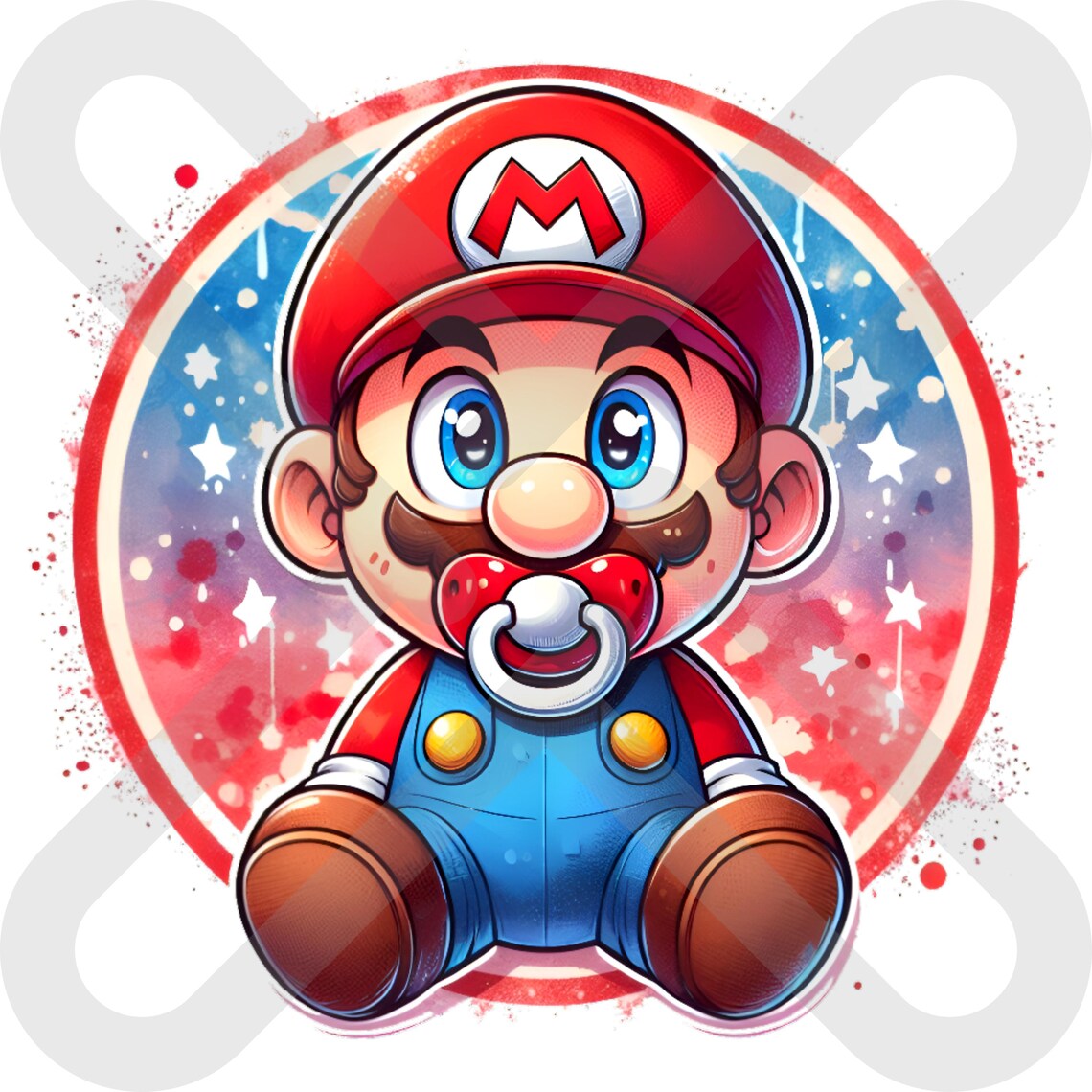 Cartoon Mario Baby Watercolor Splash, Clipart Images, Graphics and ...