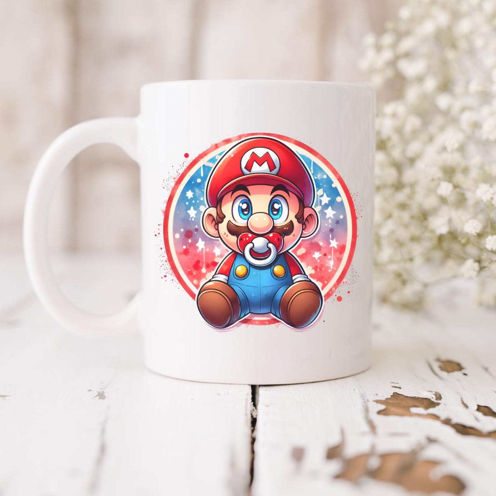 Cartoon Mario Baby Watercolor Splash, Clipart Images, Graphics and ...