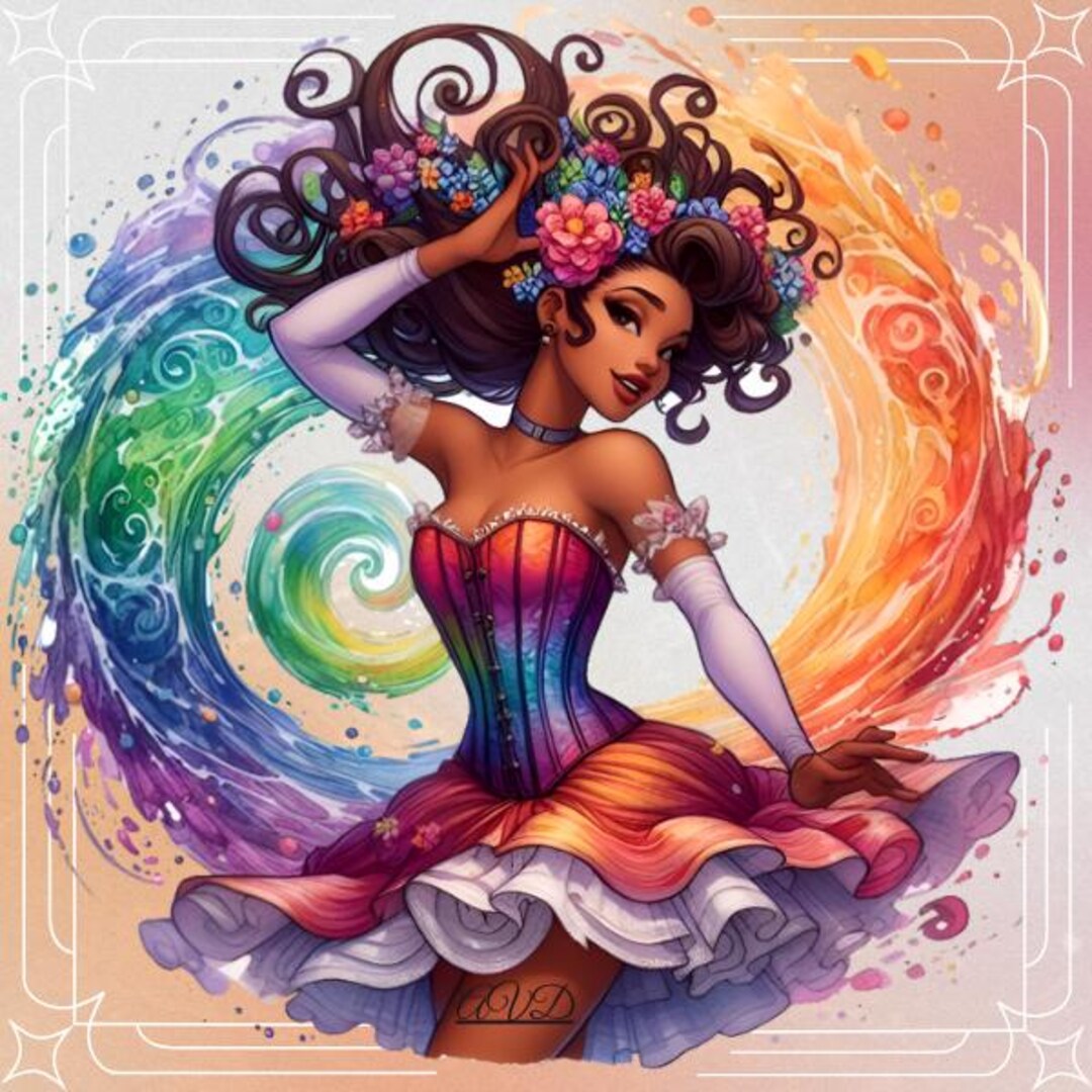 Rainbow Princess PNG Clipart, Watercolor Splash Graphics (3200x3200 Px ...