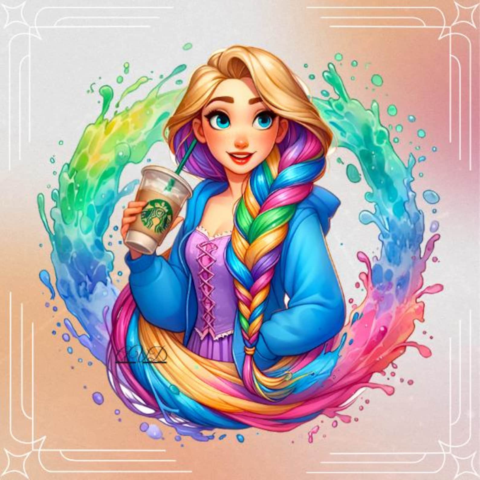 Rapunzel Watercolor Splash, Clipart Images, Graphics and Artwork ...