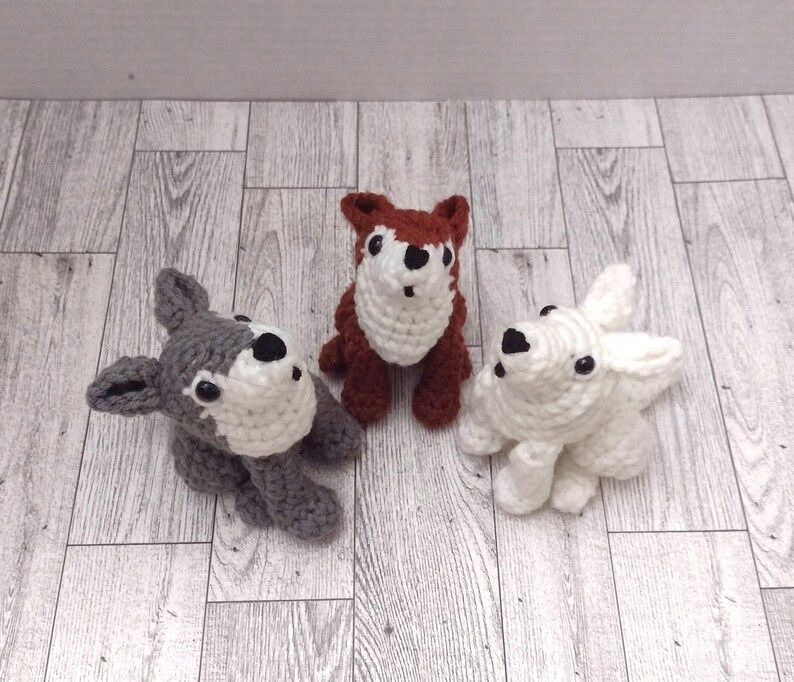 Crochet Mini Howling Wolf Crocheted, Amigurumi, Stuffed Animal, Stuffed ...