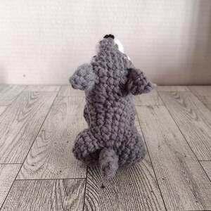 Crochet Mini Howling Wolf - Crocheted, Amigurumi, Stuffed Animal, Toy ...