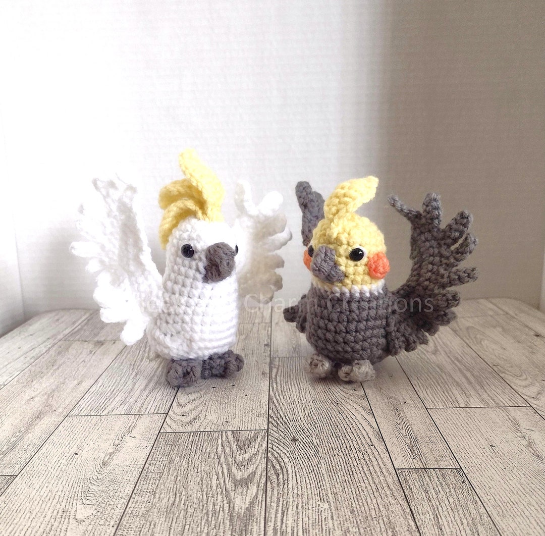 Crochet Cockatoo and Cockatiel Crocheted, Stuffed Animal, Stuffed Bird ...