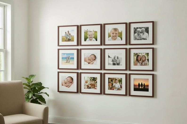 12-piece Square Gallery Wall Frame Set – Modern Photo Collage Frames - Etsy