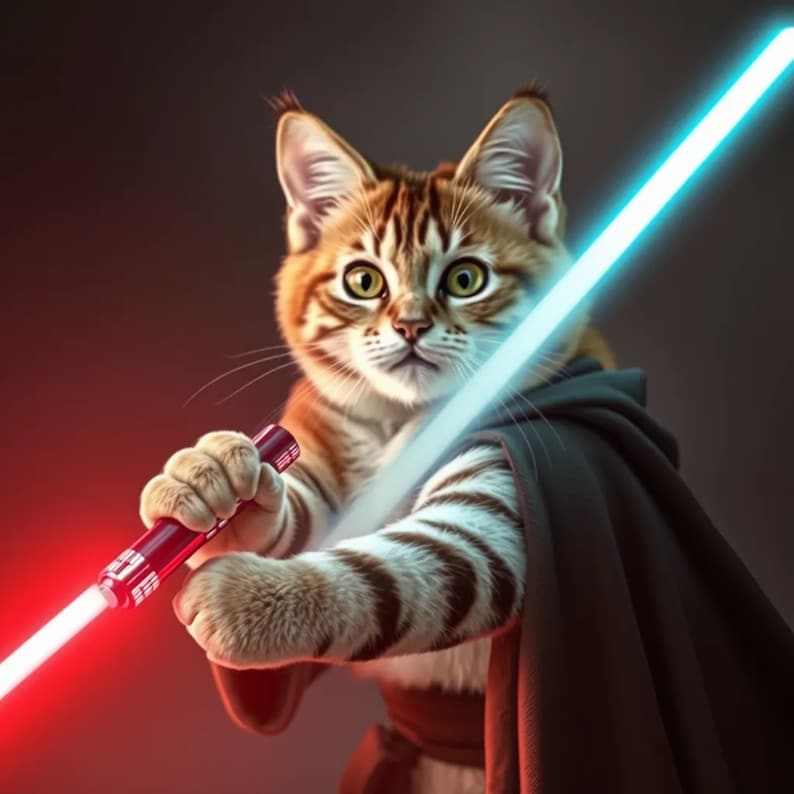 Kitty Won Kenobi Digital Poster - Etsy