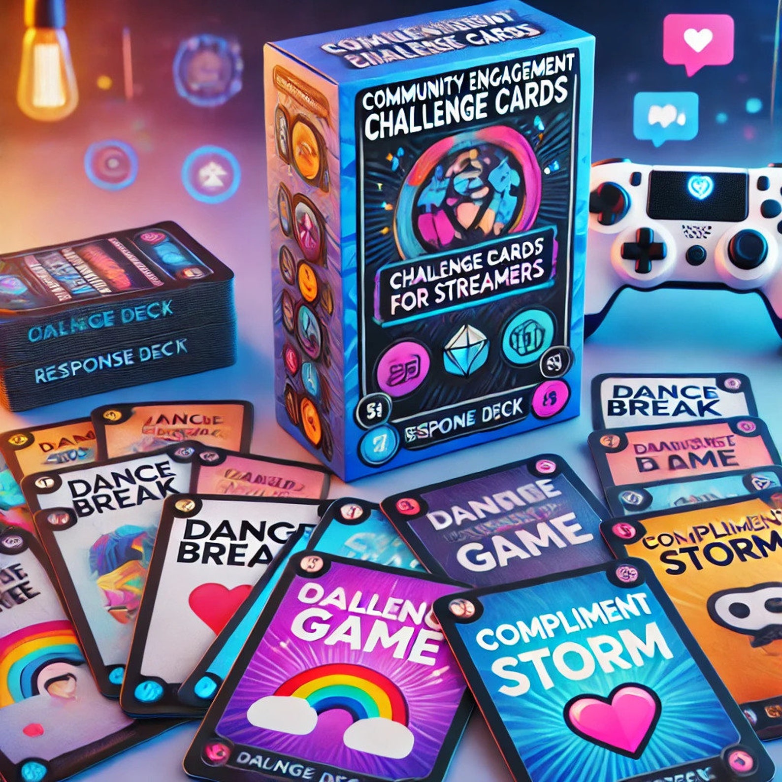 Community Engagement Challenge Cards Game for Streamers - Etsy