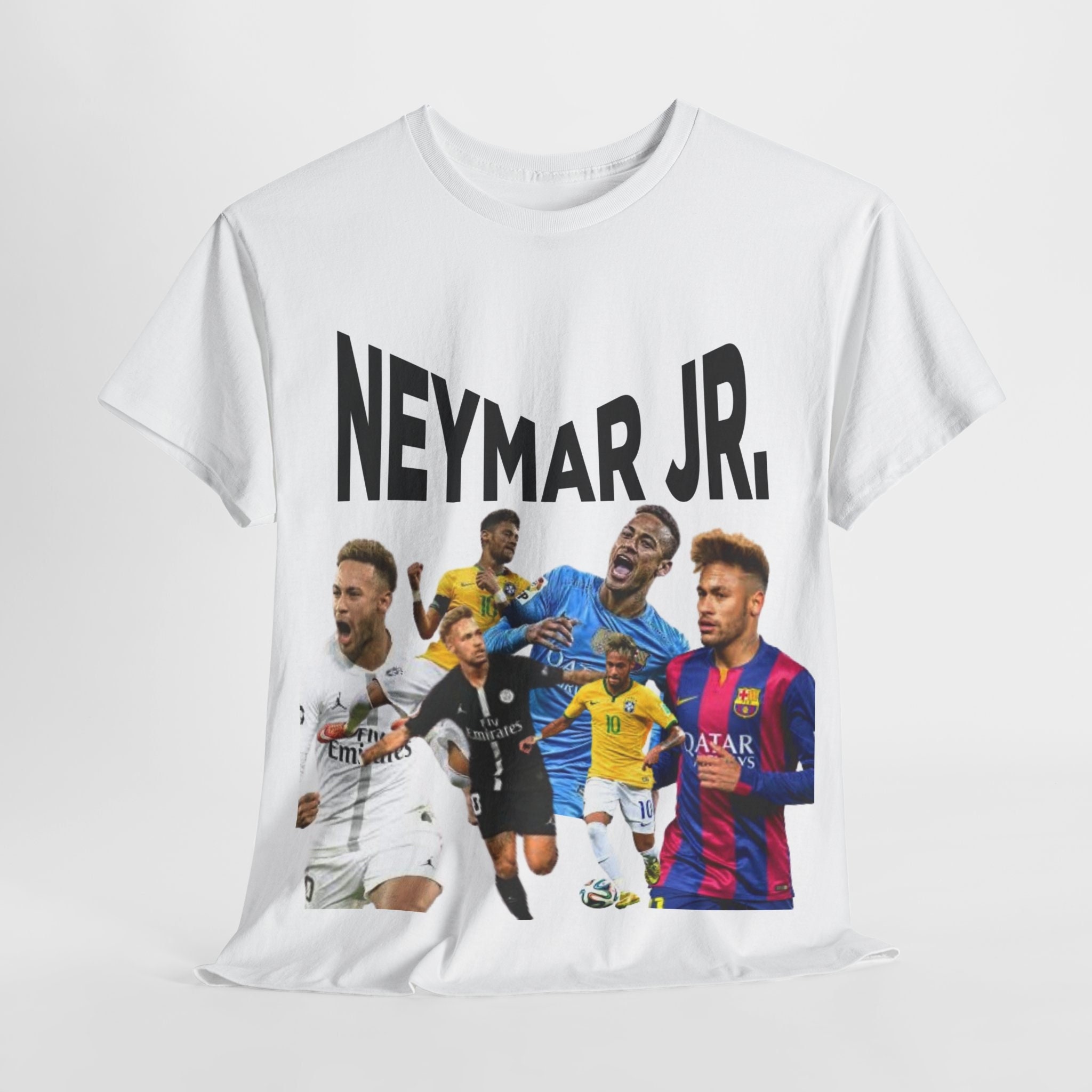 Neymar Jr. Graphic T-shirt, White Neymar Shirt, Neymar Collage Tee ...