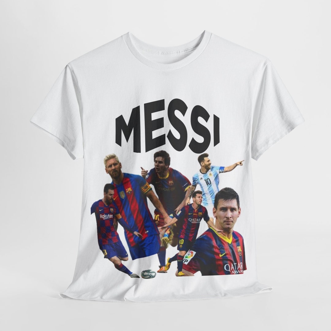 Lionel Messi Graphic T-shirt, White Messi Shirt, Messi Collage Tee ...