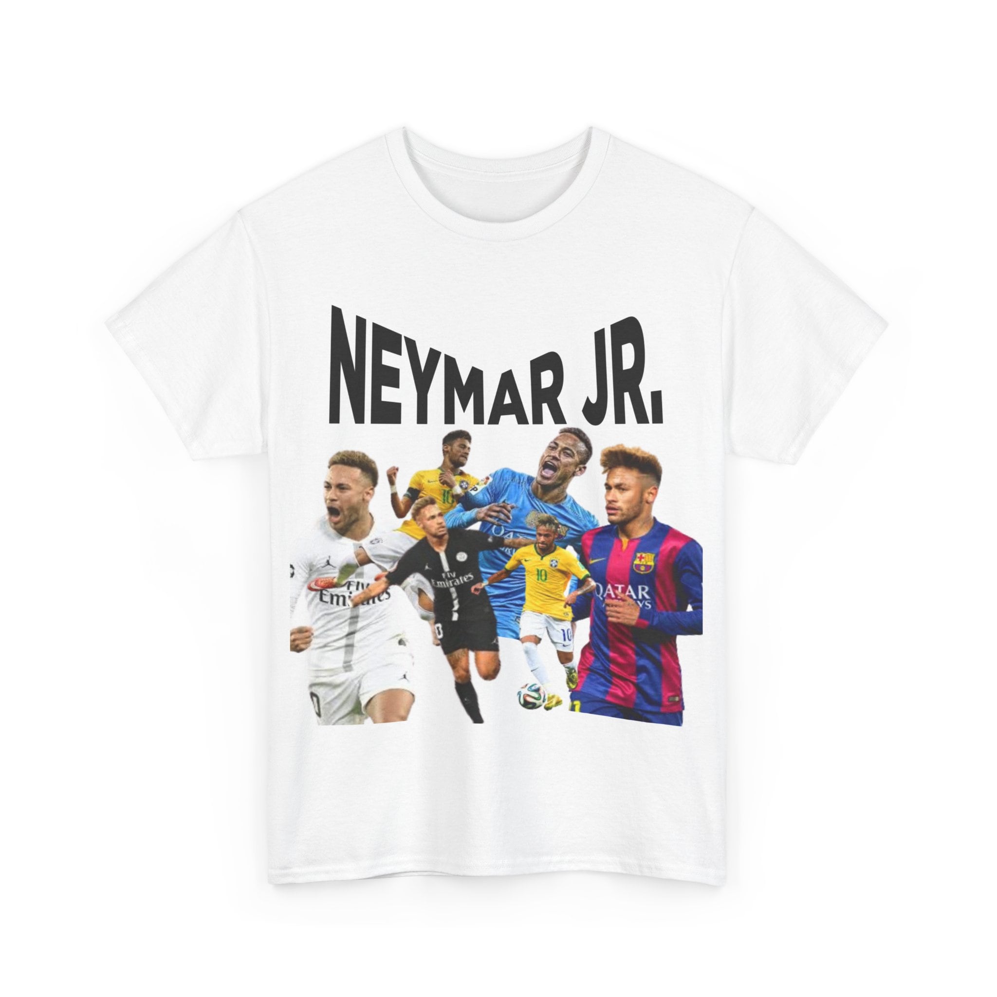 Neymar Jr. Graphic T-shirt, White Neymar Shirt, Neymar Collage Tee ...