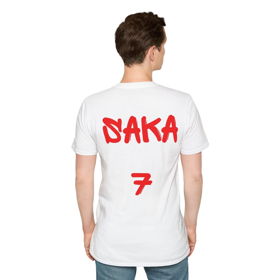 Bukayo Saka Arsenal Jersey T-shirt, White Football T-shirt, Arsenal ...