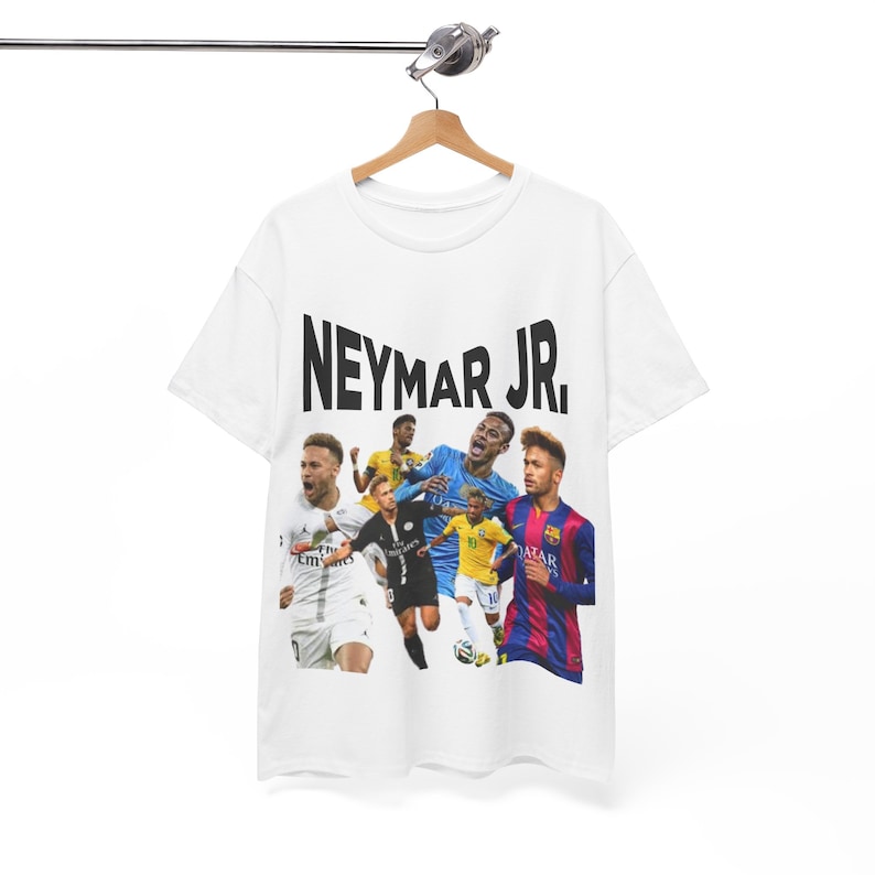Neymar Jr. Graphic T-shirt, White Neymar Shirt, Neymar Collage Tee ...
