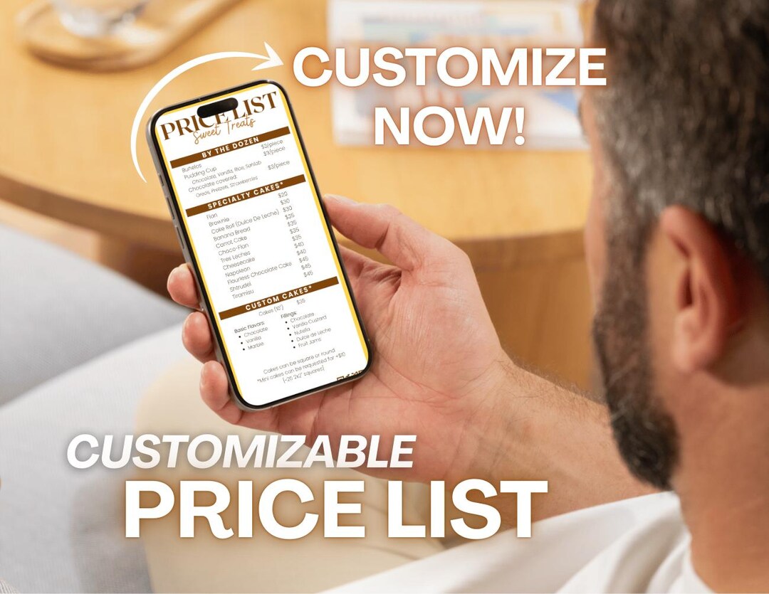 Printable Double-sided Price List/menu Template | Editable Canva Design ...