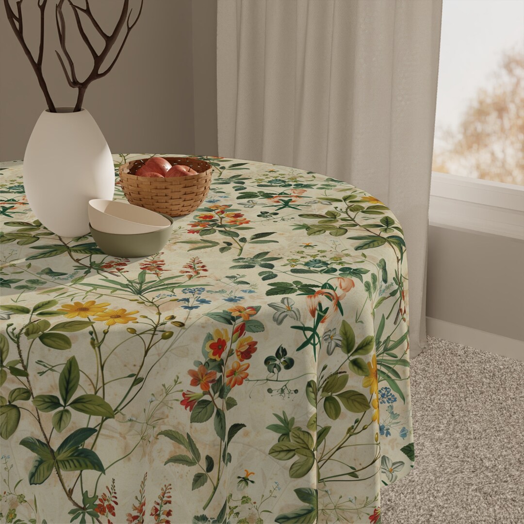 Vintage Wildflower Tablecloth - Etsy