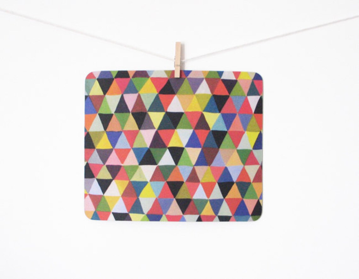 Mousepad / Mouse Pad / Mat Black Geometry Triangles - Etsy
