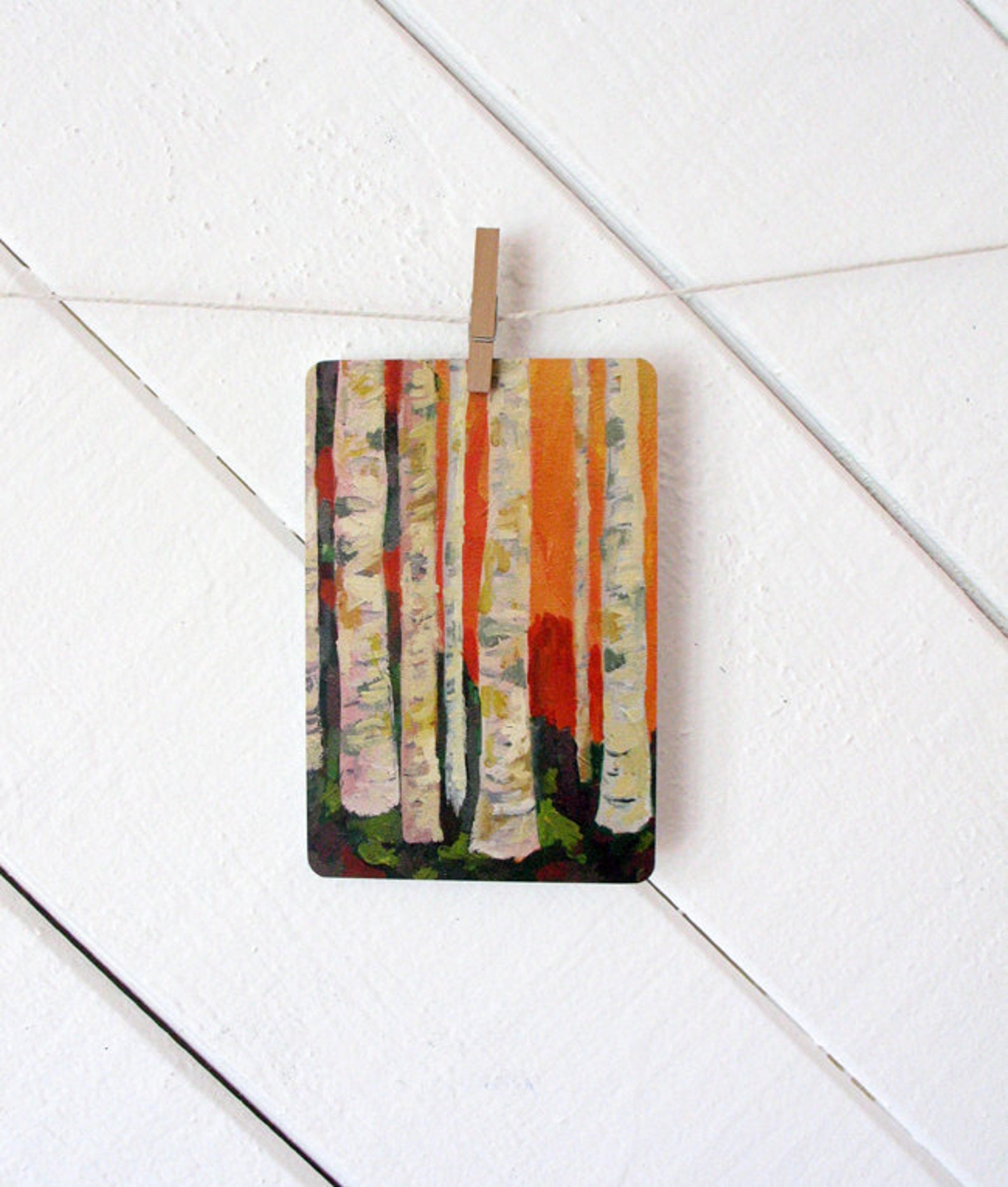 Stationary / Postcard / Blank Card Birch Trees Art Postcard - Etsy