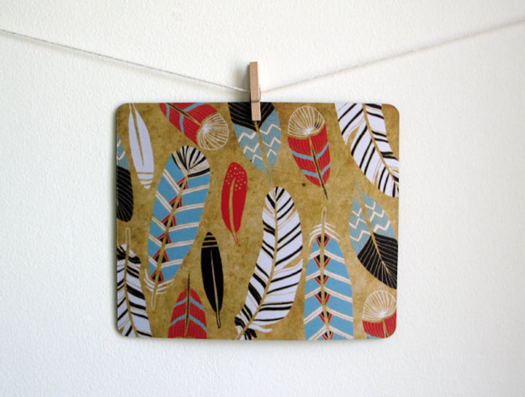 Mousepad / Mouse Pad / Mat - Feathers - Etsy