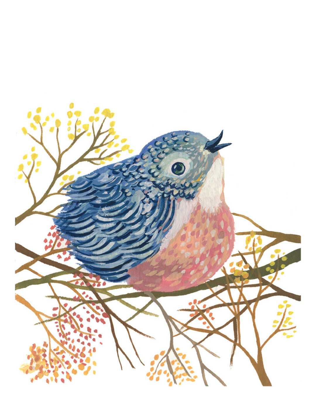 Spring Bird Art Print - Archival Fine Art - Etsy