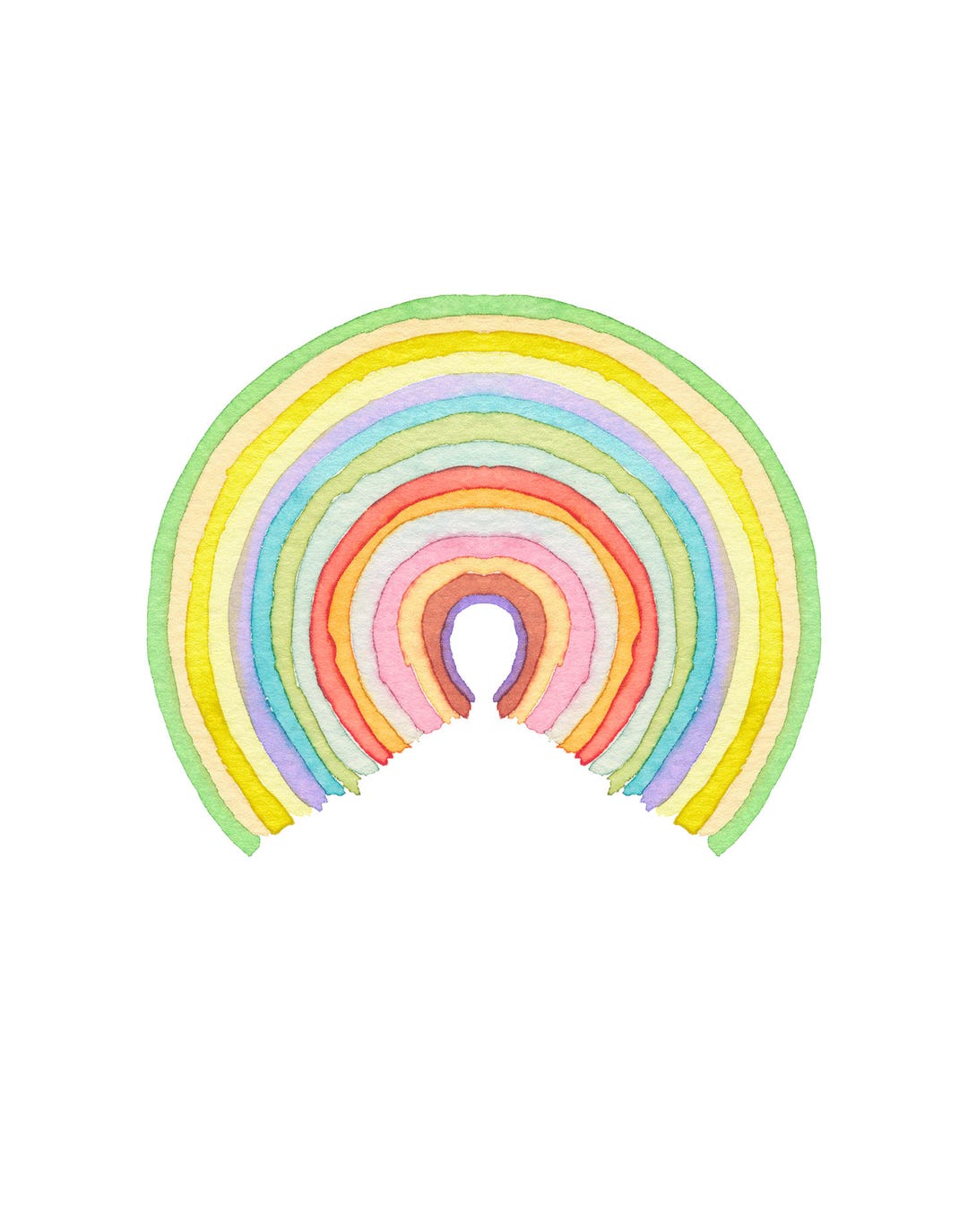 Circle Rainbow - Watercolor, Art Print, Wall Decor, Nursery, Rainbow ...