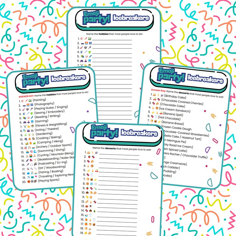 Emoji Games Bundle, Emoji Party Games, Emoji Games, Fun Emoji Printable ...