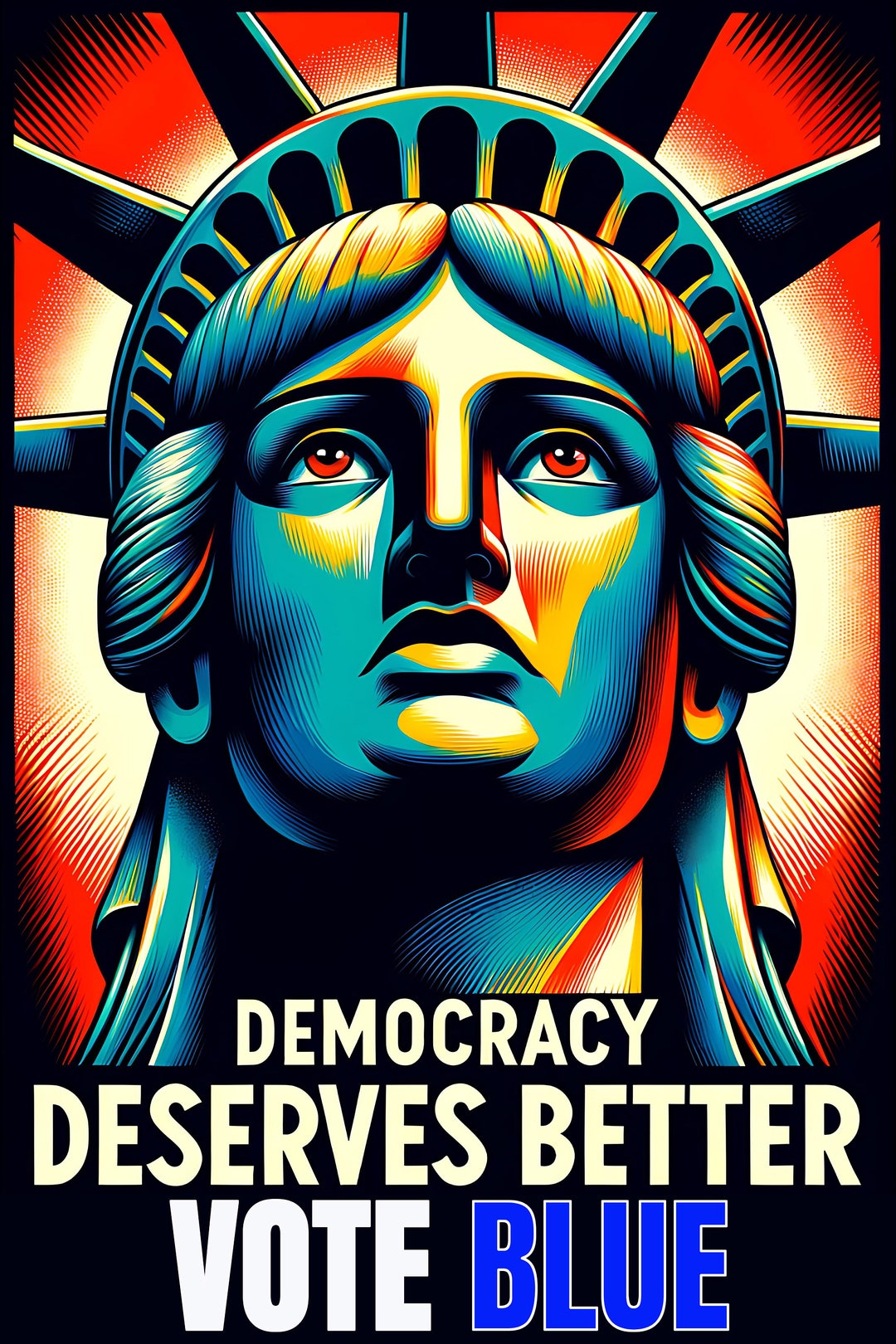 Democracy Deserves Better Digital File Statue of Liberty Design ...