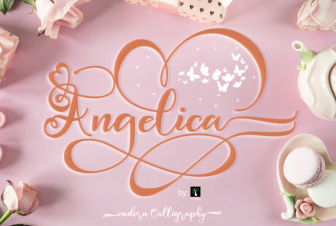 Angelica Font, Swirly Font, Wedding Font, Fonts for Cricut, Farmhouse ...