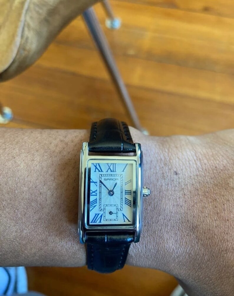 Elegant Design Rectangle Dial Water Resistant Quartz Analog Wrist Watch ...